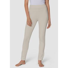 Madeleine Mode Leggings MADELEINE "Leggings Leggings mit Saumzippern", Damen, Gr. 36, N-Gr, wei&szlig; (creme), Obermaterial: 92% Polyester PES. 8% Elasthan EL., Hosen Leggings