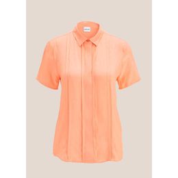 Madeleine Mode Kurzarmbluse MADELEINE "Bluse Bluse mit feinen Biesen", Damen, Gr. 44, orange (pfirsich), Obermaterial: 100% Viskose CV., Blusen