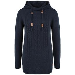 Strickjacke oxmo "Strickpullover OXCable", Damen, Gr. S, blau (insignia b), Obermaterial: 100% Polyacryl PAN., Pullover Strickjacke