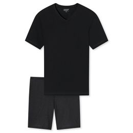 Schlafanzug uncover by Schiesser "Pyjama", Herren, Gr. L, schwarz, Obermaterial: 100% Baumwolle CO., Homewear-Sets Schlafanzug