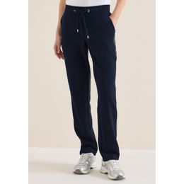 Stoffhose Cecil, Damen, Gr. XS, L&auml;nge 30, universal blau, Stoff, 46% Modal, 46% Polyester, 8% Elasthan, unifarben, slim fit lang, Hosen Stoffhose, Middle Waist