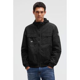 Blouson CAMP DAVID, Herren, Gr. 4XL, schwarz, Web, Material: 74% Polyamid, 26% Baumwolle, Futter Rumpf: 100% Baumwolle, Futter &Auml;rmel: 100% Polyester, unifarben, regular fit normal, eingesetzt Rippb&uuml;ndchen, Jacken Blouson, mit Rippb&uuml;ndchen im &Auml;rmel
