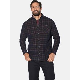 Karohemd Jan Vanderstorm "Cordhemd OLAFSEN", Herren, Gr. XL, weit, blau (dunkelblau kariert), Obermaterial: 100% Baumwolle CO., Hemden Karohemd