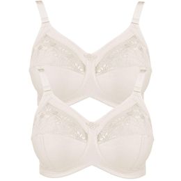 Entlastungs-BH Anita "2er Pack Komfort BH ohne B&uuml;gel Safina", Damen, Gr. 100, Cup B, beige (crystal crystal), Obermaterial: 50% Polyamid PA. 25% Polyester PES. 10% Elasthan EL. 10% Viskose CV. 5% Baumwolle CO., BHs Entlastungs-BH