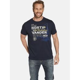 Rundhalsshirt Jan Vanderstorm "T-Shirt FRIMANN", Herren, Gr. 3XL, blau (dunkelblau), Obermaterial: 100% Baumwolle CO., Shirts Rundhalsshirt