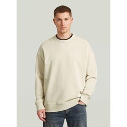 G-Star Raw Longpullover G-STAR "HB Badge Sweatshirt", Herren, Gr. M, wei&szlig;bait, Obermaterial: 100% Baumwolle, Pullover Longpullover