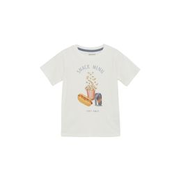Rundhalsshirt Minymo "Rundhalsshirt MIT-shirt SS", M&auml;dchen, Gr. 104, beige (marshmallow wei&szlig;), Obermaterial: 95% Baumwolle CO. 5% Elasthan EL., Shirts Rundhalsshirt