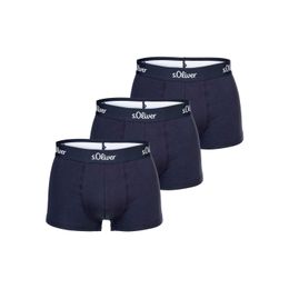 Boxershorts s.Oliver "Boxershort 3er Pack", Herren, Gr. M, blau (marine), Obermaterial: 92% Baumwolle CO. 8% Elasthan EL., Unterhosen