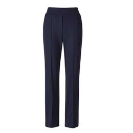Chinohose GOLDNER "Kurzgr&ouml;&szlig;e Jerseyhose VERA mit Biesen", Damen, Gr. 21, K-Gr, blau (marine), Obermaterial: 50% Polyamid PA. 45% Viskose CV. 5% Elasthan EL., Hosen Chinohose