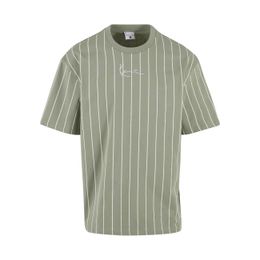 T-Shirt Karl Kani "Karl Kani Small Signature Essential Pinstripe Tee", Damen, Gr. XS, gr&uuml;n, 100% Baumwolle, gestreift, normal, Rundhals, Shirts T-Shirt