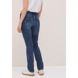 Loose-fit-Jeans Cecil, Damen, Gr. 36, L&auml;nge 28, blau (mid blau wash), Jeans, 83% Baumwolle, 15% Polyester, 2% Elasthan, unifarben, kn&ouml;chelfrei, Jeans, High Waist
