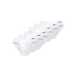 Slip Schiesser "Slip 6er Pack", Herren, Gr. M, wei&szlig;, Obermaterial: 95% Baumwolle CO. 5% Elasthan EL., Unterhosen Slip