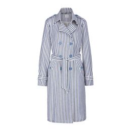 Madeleine Mode Langmantel MADELEINE "Trenchcoat Trenchcoat mit Streifen", Damen, Gr. 36, wei&szlig; (wollwei&szlig;, rauchblau), Obermaterial: 100% Baumwolle CO., Modern, M&auml;ntel