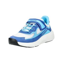 Sneaker Geox "Geox Sneaker Lederimitat/Textil", Damen, Gr. 30, wei&szlig;, blau, Lederimitat, Textil, Schuhe Sneaker