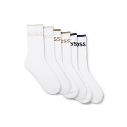 Businesssocken BOSS "6P QS Stripe CC", Herren, Gr. 39-42, open miscellaneous 964, Baumwollmischung, elastisch, Socken, mit BOSS Schriftzug