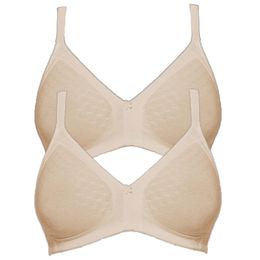 B&uuml;gelloser BH SuSa "2er Pack BH ohne B&uuml;gel Topsy", Damen, Gr. 75, Cup E, beige (beige beige), Obermaterial: 40% Baumwolle CO. 30% Polyamid PA. 30% Elasthan EL., BHs