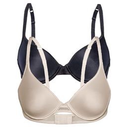 Sassa Mode T-Shirt-BH SASSA "2er Pack Spacer BH mit B&uuml;gel FLEXICUP", Damen, Gr. 80, Cup B, bunt (beige schwarz), Obermaterial: 90% Polyester PES. 10% Elasthan EL., BHs T-Shirt-BH