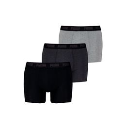 Boxershorts Puma "Boxershort Everyday Boxers 3P 3er Pack", Herren, Gr. L, schwarz (schwarz, grau), Obermaterial: 95% Baumwolle CO. 5% Elasthan EL., Unterhosen