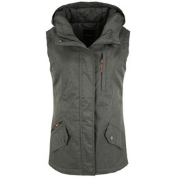 Longweste oxmo "Longweste OXBelissa", Damen, Gr. S, grau (dunkelgrau), Obermaterial: 100% Polyester PES., Westen Longweste
