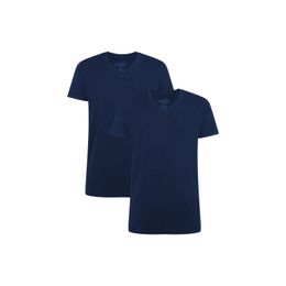 T-Shirt Bamboo basics "T-Shirt VELO 2er Pack", Herren, Gr. S, blau (marine), Obermaterial: 68% Viskose CV. 28% Baumwolle CO. 4% Elasthan EL., Shirts T-Shirt
