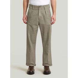 G-Star Raw Chinohose G-STAR "Pleated Chino Relaxed", Herren, Gr. 29, L&auml;nge 34, turf gd, Obermaterial: 70% Baumwolle, 30% Baumwolle, Hosen Chinohose