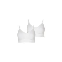 Bustier Jockey "BH Seamfree Core Stretch Bralette 2er Pack", Damen, Gr. M, N-Gr, wei&szlig;, Obermaterial: 91% Polyamid PA. 9% Elasthan EL., BHs Bustier