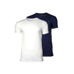 T-Shirt Gant "T-Shirt C-NECK T-SHIRT 2-PACK 2er Pack", Damen, Gr. L, blau (marineblau, wei&szlig;), Obermaterial: 100% Baumwolle CO., Shirts T-Shirt