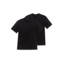 Unterhemd Schiesser "T-Shirt American T-Shirt 2er Pack", Herren, Gr. M, N-Gr, schwarz, Obermaterial: 100% Baumwolle CO., Unterhemden Unterhemd