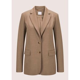 Madeleine Mode Jackenblazer MADELEINE "Blazer Einreihiger Blazer mit Stretchanteil", Damen, Gr. 42, beige (caramel, melange), Obermaterial: 47% Polyester PES. 47% Viskose CV. 6% Elasthan EL., Modern, Blazer