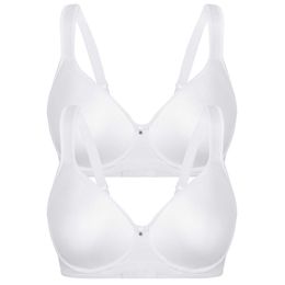 Sassa Mode T-Shirt-BH SASSA "2er Sparpack Spacer-BH SENSUAL PEBBLE", Damen, Gr. 75, Cup B, wei&szlig; (wei&szlig; wei&szlig;), Stoff, Obermaterial: 85% Polyester PES. 15% Elasthan EL., BHs T-Shirt-BH