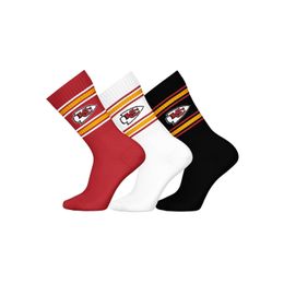 Kurzsocken NFL "Socken NFL 3Pack Crew Socks 3er Pack", Damen, Gr. 39-42, bunt (kansas city chiefs), Obermaterial: 58% Baumwolle CO. 39% Polyester PES. 3% Elasthan EL., Socken