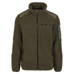 Allwetterjacke Brandit "Brandit Brandit Men Ramble Teddyfleece Jacket", Herren, Gr. S, olive, 100% Polyester, unifarben, normal, amerikanischer Ausschnitt, Jacken