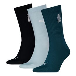 Socken Puma "Puma UNISEX LOGO CREW SOCK", Damen, Gr. 39-42, fresh water, Obermaterial: 62% Baumwolle, 24% Polyester, 10% Polyamid, 4% Elasthan, Socken Socken