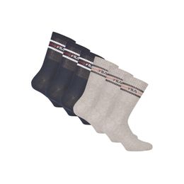 Kurzsocken Fila "Socken 6er Pack", Damen, Gr. 43-46, blau (blau, grau), Obermaterial: 80% Baumwolle CO. 18% Polyester PES. 2% Elasthan EL., Socken