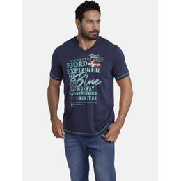 T-Shirt Jan Vanderstorm "T-Shirt NORDGER", Herren, Gr. 6XL, blau (dunkelblau), Obermaterial: 100% Baumwolle CO., Shirts T-Shirt