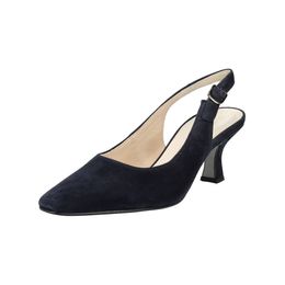 Slingpumps Gabor "Gabor Pumps Veloursleder", Damen, Gr. 42, dunkelblau, Veloursleder, Schuhe Slingpumps