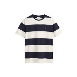 T-Shirt Gant "T-Shirt BAR STRIPE T-SHIRT 1er Pack", Herren, Gr. L, wei&szlig;, Obermaterial: 100% Baumwolle CO., Shirts T-Shirt