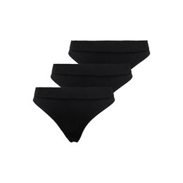 String Only "String ONLCHLOE LACE THONG 3er Pack", Damen, Gr. M, schwarz, Obermaterial: 94% Polyamid PA. 6% Elasthan EL., Unterhosen String