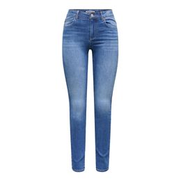 Skinny-fit-Jeans Only "ONLMARIA MID WAIST SK DNM BOX", Damen, Gr. S, L&auml;nge 32, medium blau denim, Denim/Jeans, Obermaterial: 64% Baumwolle, 31% Polyester, 3% Viskose, 2% Elasthan, unifarben, skinny fit lang, Jeans