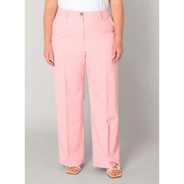 Bundfaltenhose Base Level Curvy "Yunia", Damen, Gr. 52, L&auml;nge 32, soft pink, Web, Obermaterial: 80% Polyester, 16% Viskose, 4% Elasthan, unifarben, normal lang, Hosen, mit Viskose und Stretch