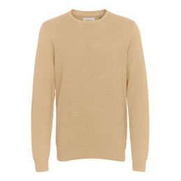Strickfleece-Pullover Blend "Strickpullover BHREDHILL CREW NECK KNIT NOOS", Herren, Gr. L, beige (cornstalk), Obermaterial: 100% Baumwolle CO., Pullover