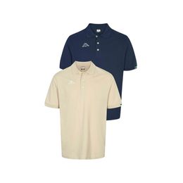 Kurzarmhemd Kappa "Kappa Polo shirt KMLogo Maltaxita 2-Pack", Herren, Gr. S, Normalgr&ouml;&szlig;en, 2blau marine, beige fog, Obermaterial: 100% Baumwolle, Hemden