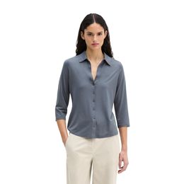 Marc O'Polo Blusenshirt MARC O'POLO "aus LENZING&trade; ECOVERO&trade;", Damen, Gr. L, blau graphite, Obermaterial: 94% Viskose, 6% Elasthan, unifarben, regular fit, normaler Saum, Shirts Blusenshirt