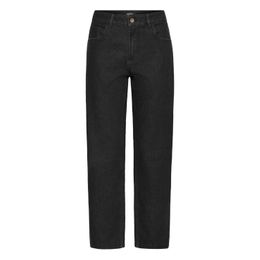 Mom-Jeans oxmo "Mom-Jeans OXHELLE MOM JEANS", Damen, Gr. 27, N-Gr, schwarz (schwarz denim), Obermaterial: 68% Baumwolle CO. 27% Polyester PES. 3% Viskose CV. 2% Elasthan EL., Jeans
