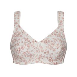 B&uuml;gelloser BH SuSa "BH ohne B&uuml;gel Prints", Damen, Gr. 110, Cup G, rot (rot, flowers), Obermaterial: 92% Baumwolle CO. 6% Polyamid PA. 2% Elasthan EL., BHs