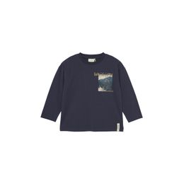 Longsleeve EN FANT "Longsleeve ENT-Shirt LS", Jungen, Gr. 104, blau (parisian night), Web, Obermaterial: 95% Baumwolle CO. 5% Elasthan EL., unifarben, Basic, regular fit, Rundhals, Shirts