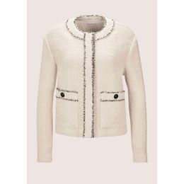 Madeleine Mode Jerseyblazer MADELEINE "Blazer Kurzblazer in Boucl&eacute;-Optik", Damen, Gr. 40, wei&szlig; (wollwei&szlig;, schwarz), Obermaterial: 100% Polyester PES., Modern, normal, Blazer
