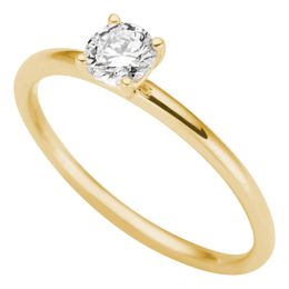 Goldring Firetti "Schmuck Geschenk Gold 333 Vorsteckring Verlobung Solit&auml;r Lab Grown" Gr. 16, gelbgoldfarben, Fingerringe, Damen, 16, 0,3 VS = sehr kleine Einschl&uuml;sse, Diamanten Gelbgold 333, 1,3mm, Diamanten, Gelbgold 333, Goldring, mit Brillant