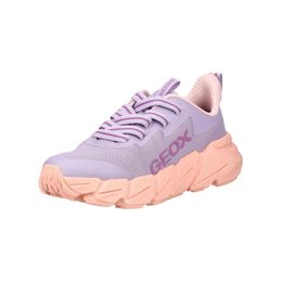 Sneaker Geox "Geox Sneaker Lederimitat/Textil", Damen, Gr. 28, lila, Lederimitat, Textil, Schuhe Sneaker