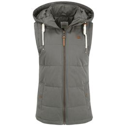 Kurzweste oxmo "Kurzweste OXAlita", Damen, Gr. M, grau (dunkelgrau), Obermaterial: 70% Baumwolle CO. 30% Nylon NY., Westen